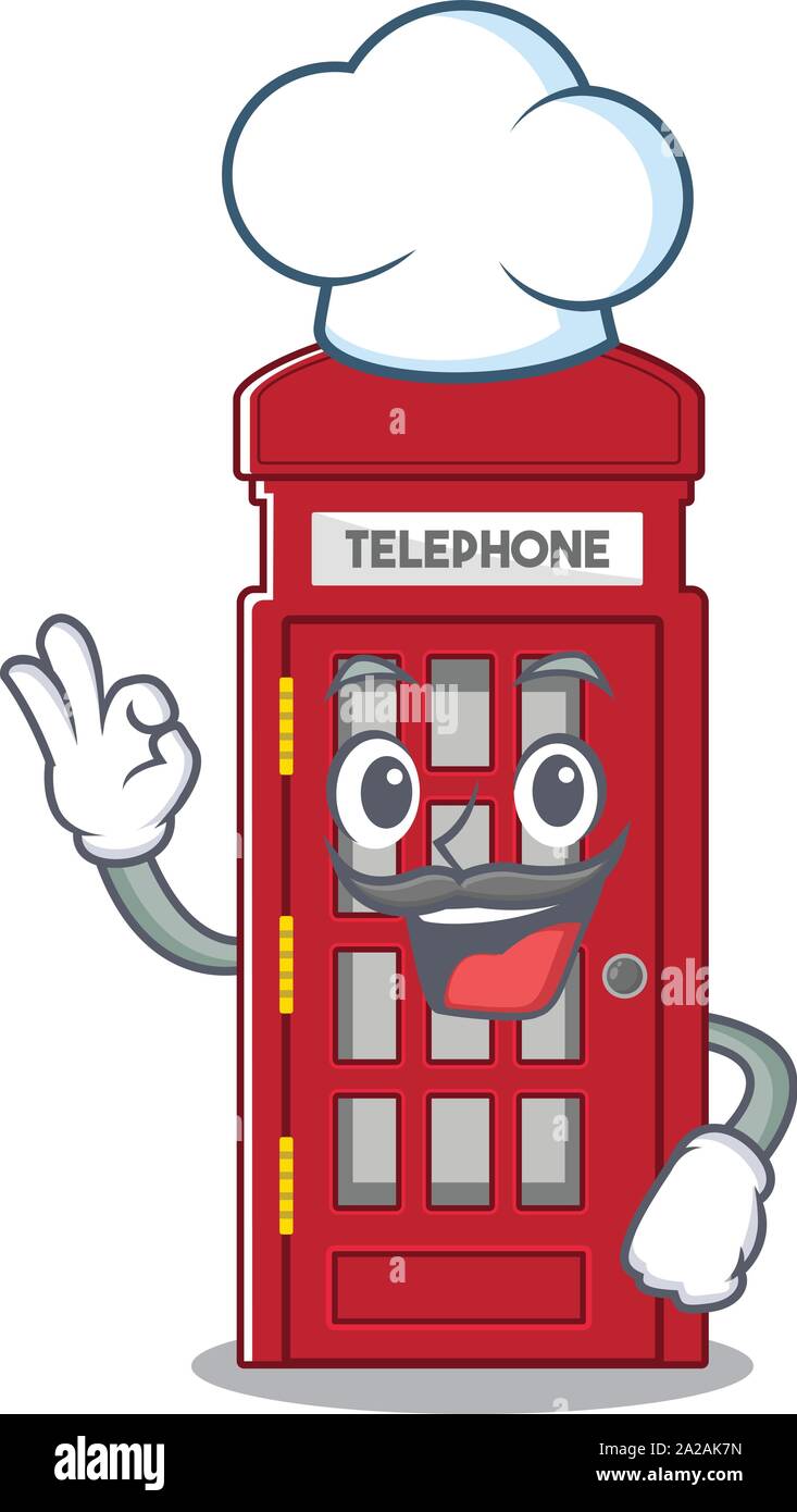 Chef telephone booth on the roadside character Stock Vector Image & Art ...
