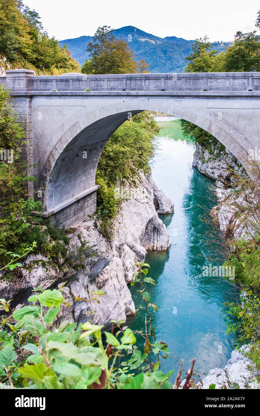 Napoleon's Bridge. Isonzo river. Caporetto, Slovenia Stock Photo - Alamy