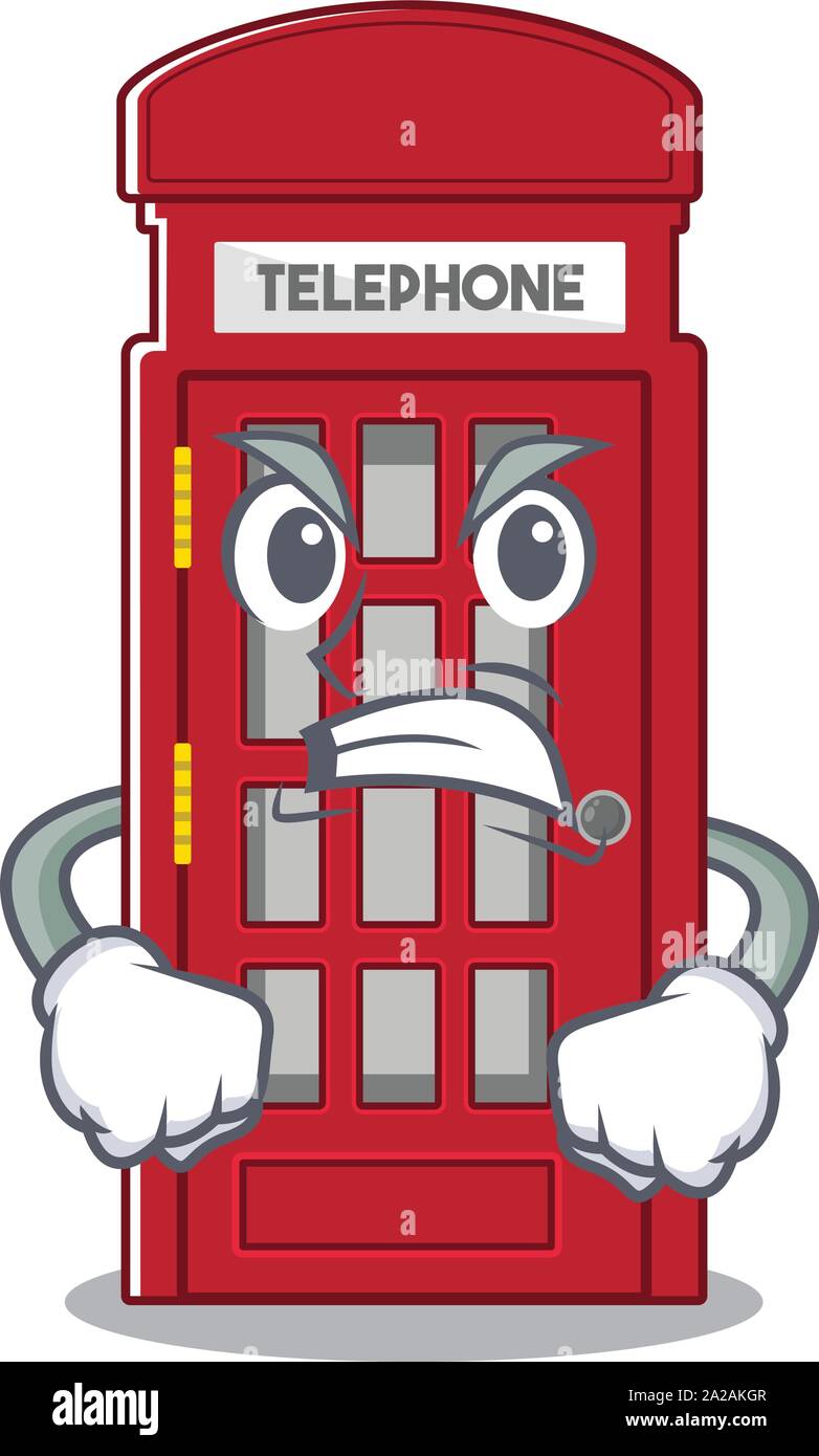 Angry miniature telephone booth above cartoon table Stock Vector Image ...