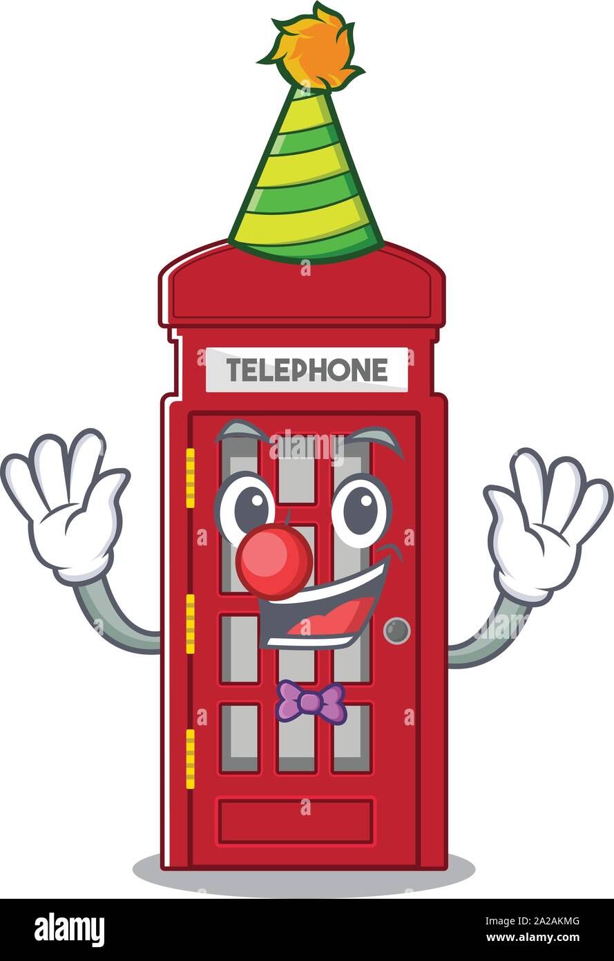 Clown telephone booth isolated with the cartoon Stock Vector Image ...
