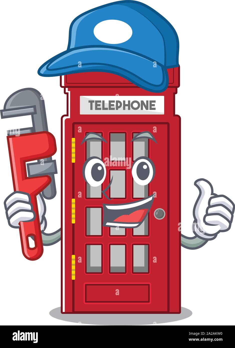 Plumber telephone booth isolated with the cartoon Stock Vector Image ...