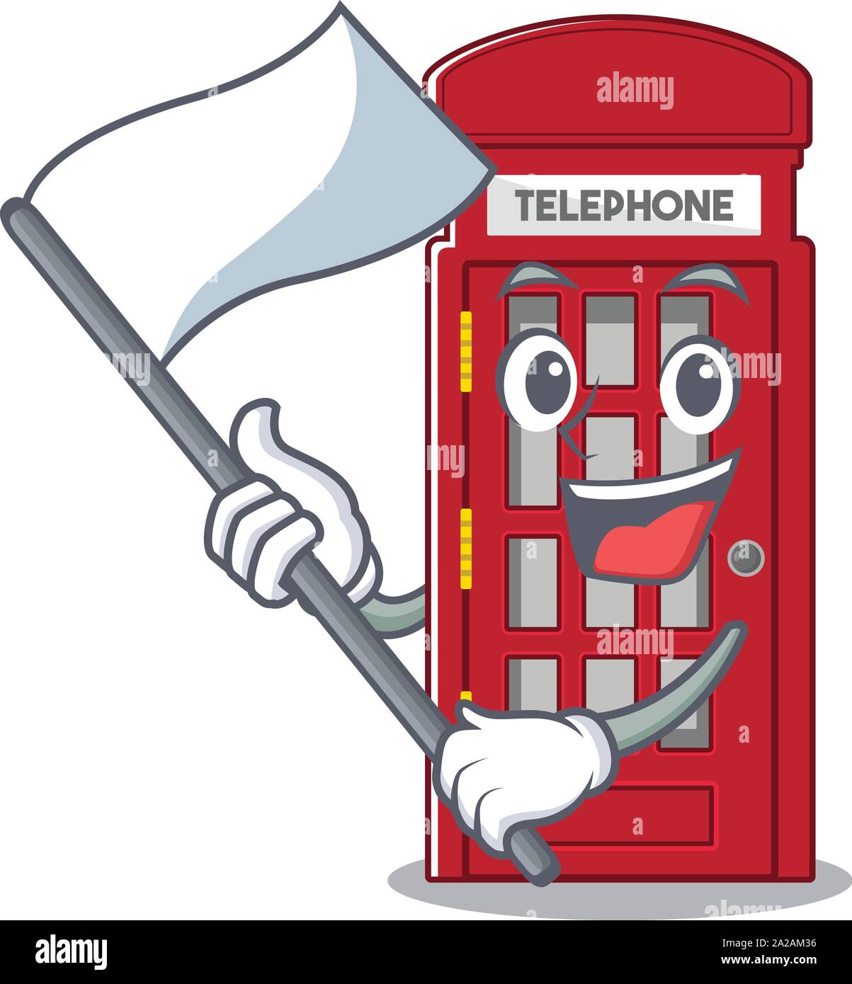 With flag telephone booth isolated with the cartoon Stock Vector Image ...
