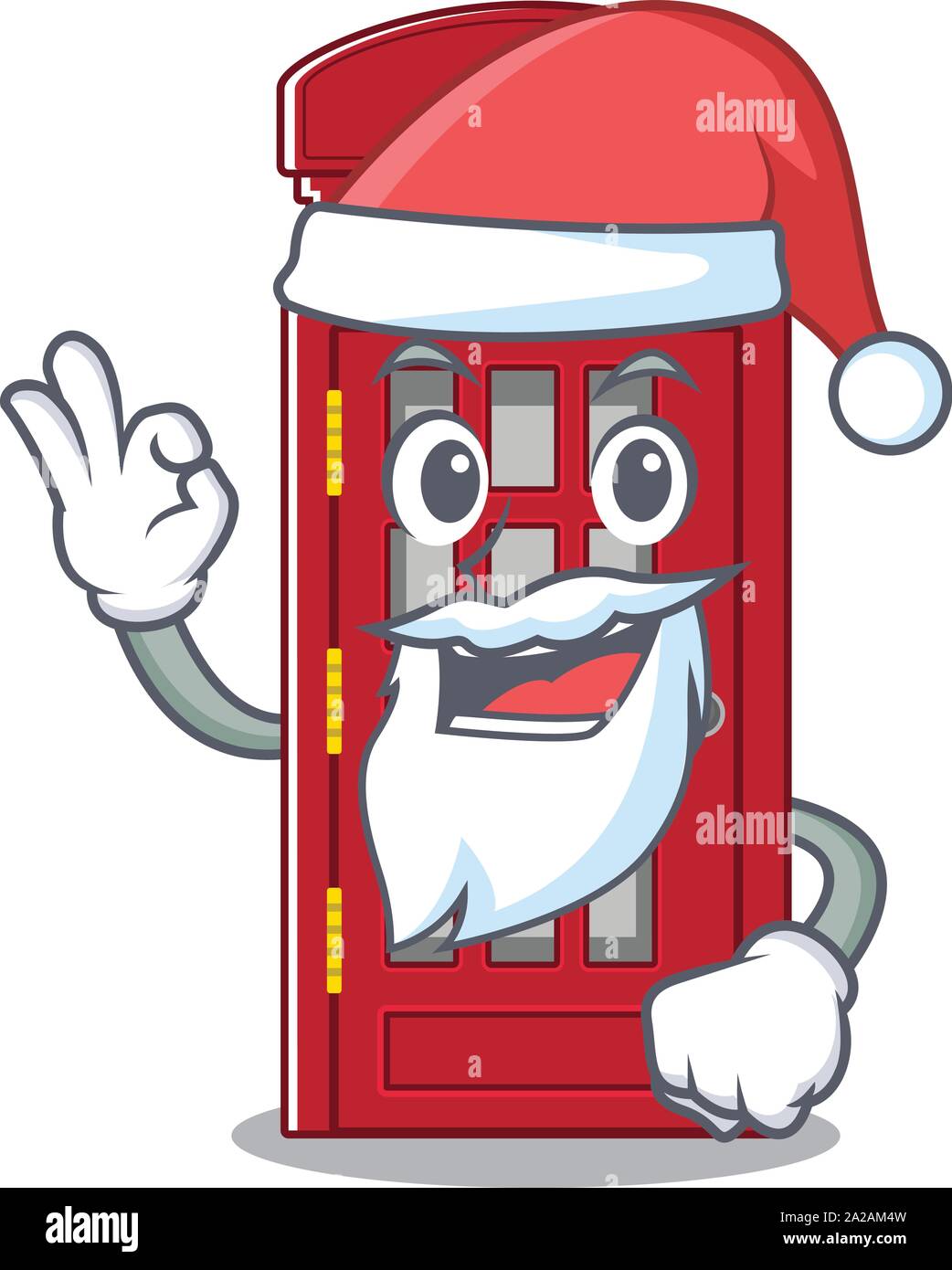 Santa telephone booth isolated with the cartoon Stock Vector Image ...
