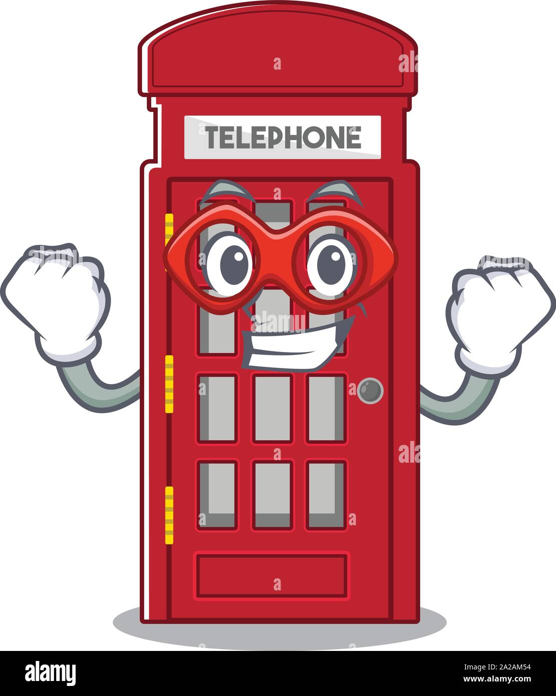 Super hero telephone booth on the roadside character Stock Vector Image ...