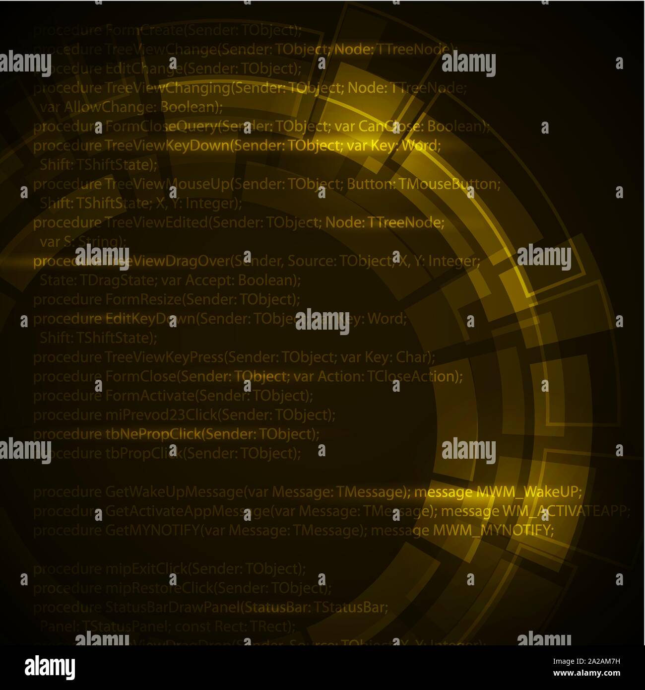 Abstract yellow technical background with place for your text Stock ...