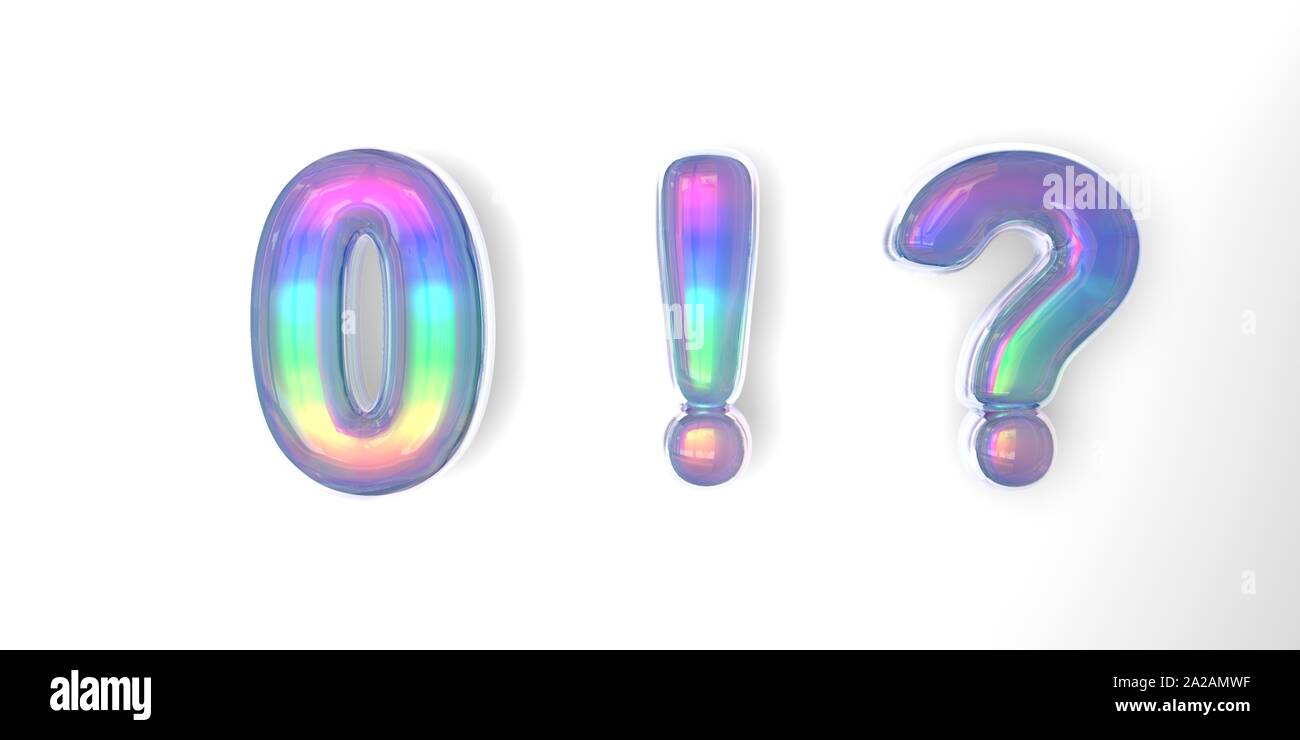 3D text of the letter 0, , in the style of soap bubbles with a rainbow ...