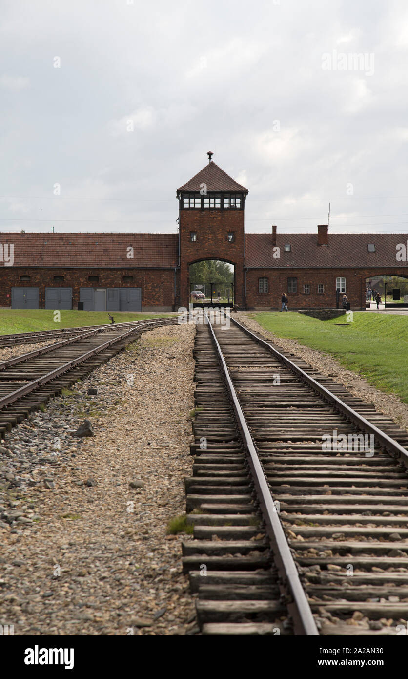 Auschwitz main gate hi-res stock photography and images - Alamy