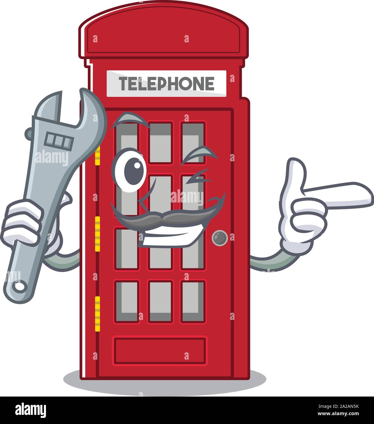 Mechanic telephone booth isolated with the cartoon Stock Vector Image ...