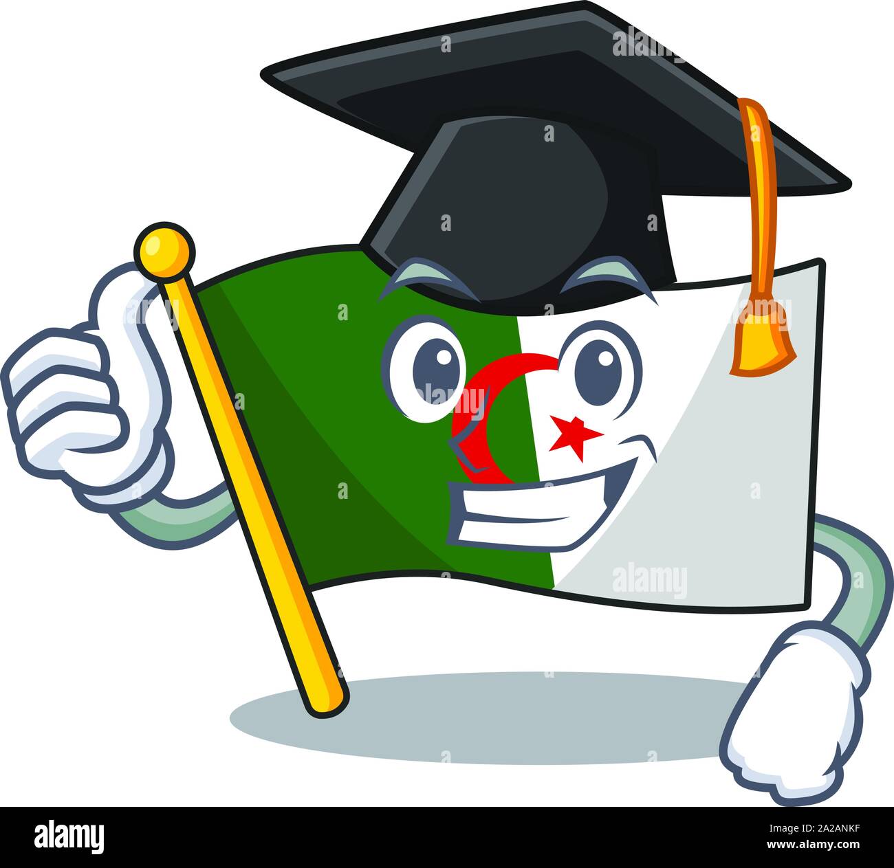 Graduation flag algeria fluttering on cartoon pole Stock Vector Image ...
