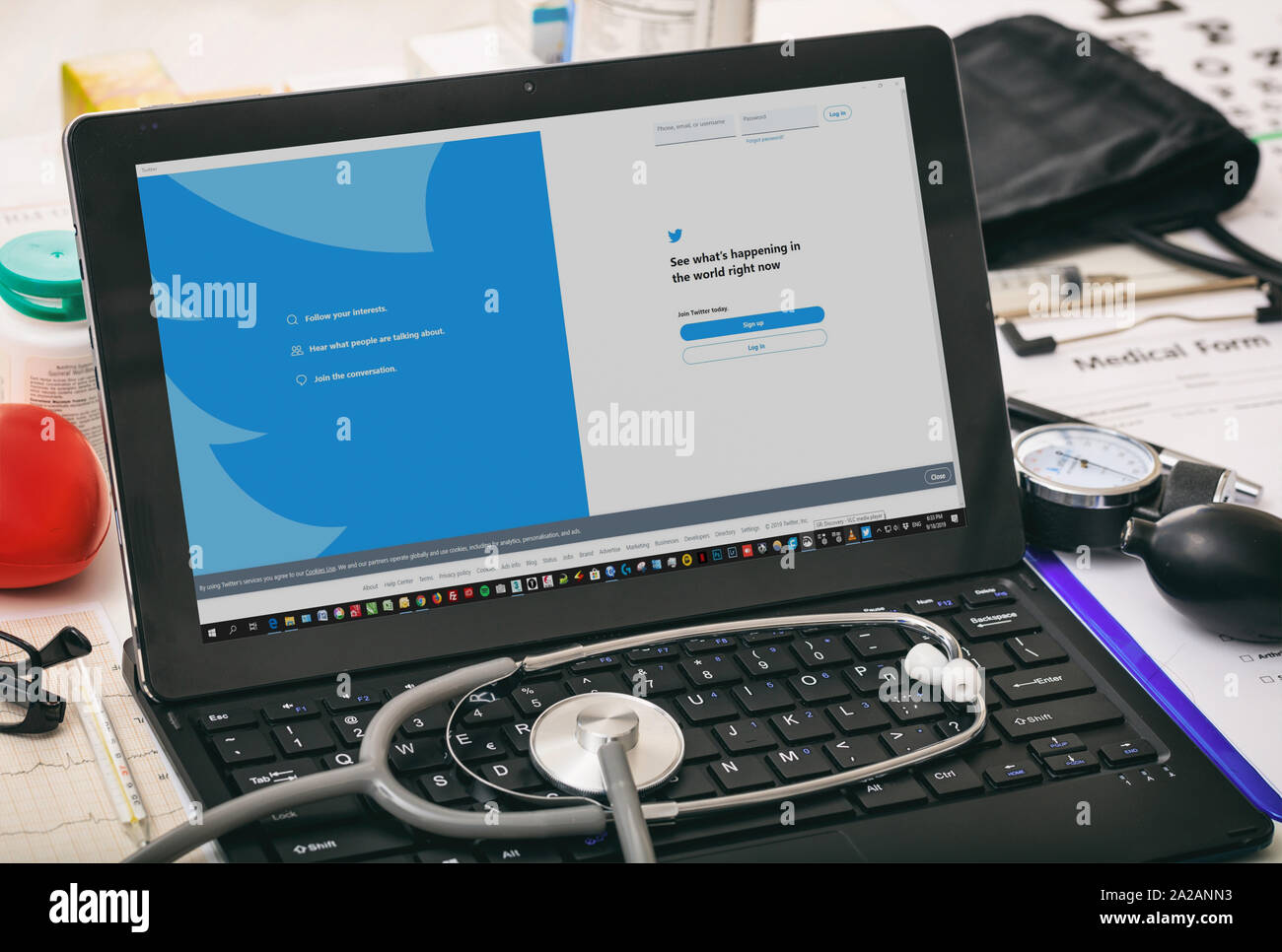 Athens, Greece. September 18, 2019. Twitter social media on the ...