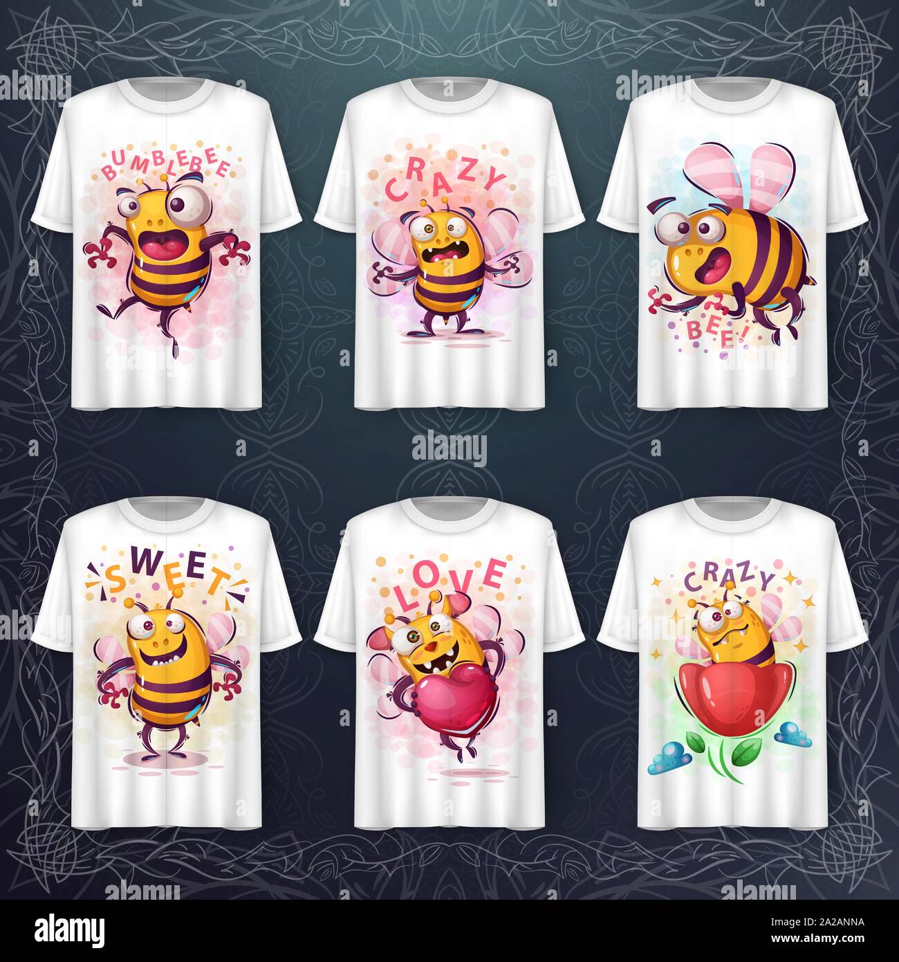 Set cute bee - mockup for your idea Stock Vector Image & Art - Alamy