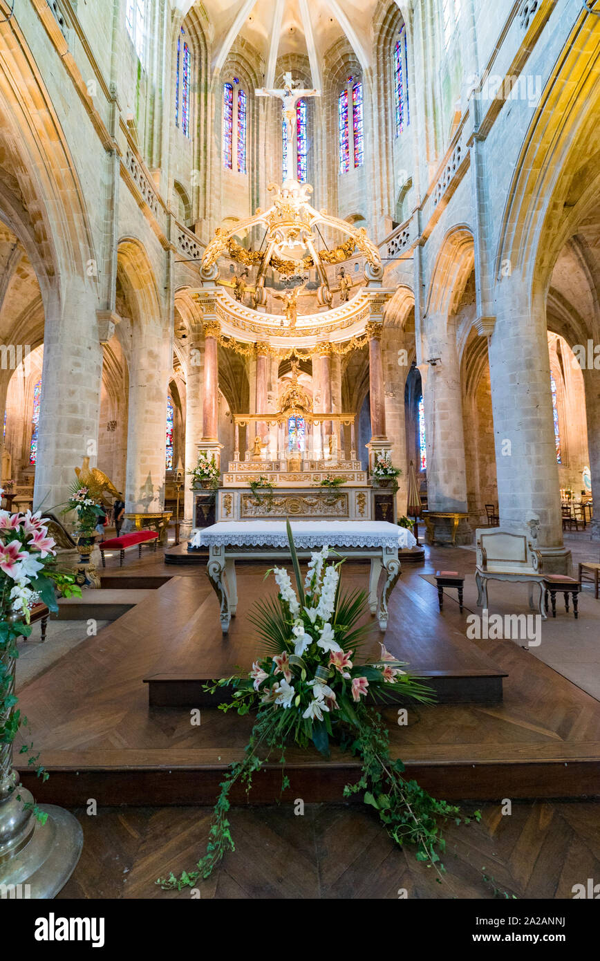 Dinan, Cotes-d-Armor / France - 19 August 2019: a view of the altar in ...