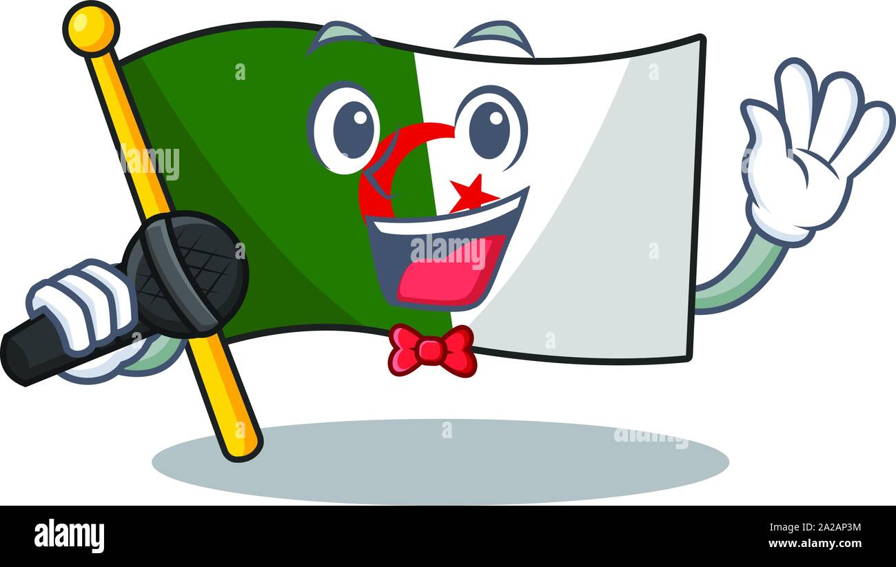 Singing flag algeria in the character shape Stock Vector Image & Art ...