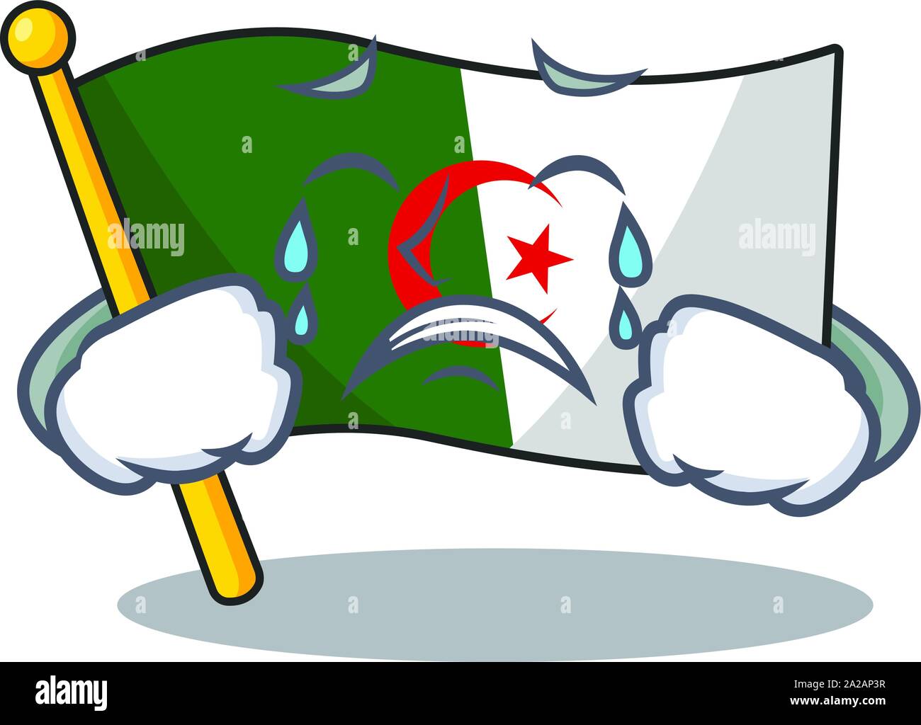 Crying flag algeria in the character shape Stock Vector Image & Art - Alamy