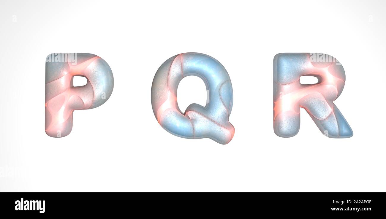 Letter lunar texture with warm waves of light, capital letter or ...