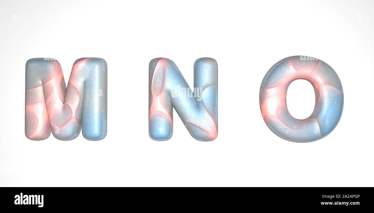 Letter lunar texture with warm waves of light, capital letter or ...