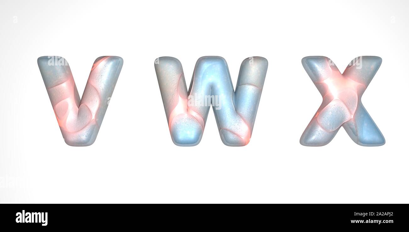 Letter lunar texture with warm waves of light, capital letter or ...