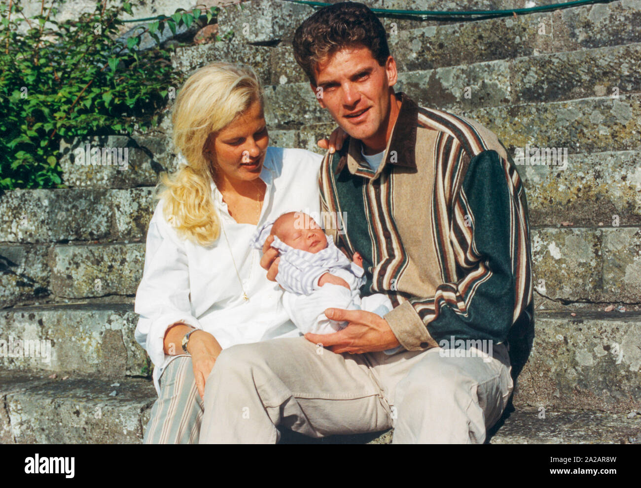 JESPER PARNEVIK Swedish professional golfer with wife Mia and first ...