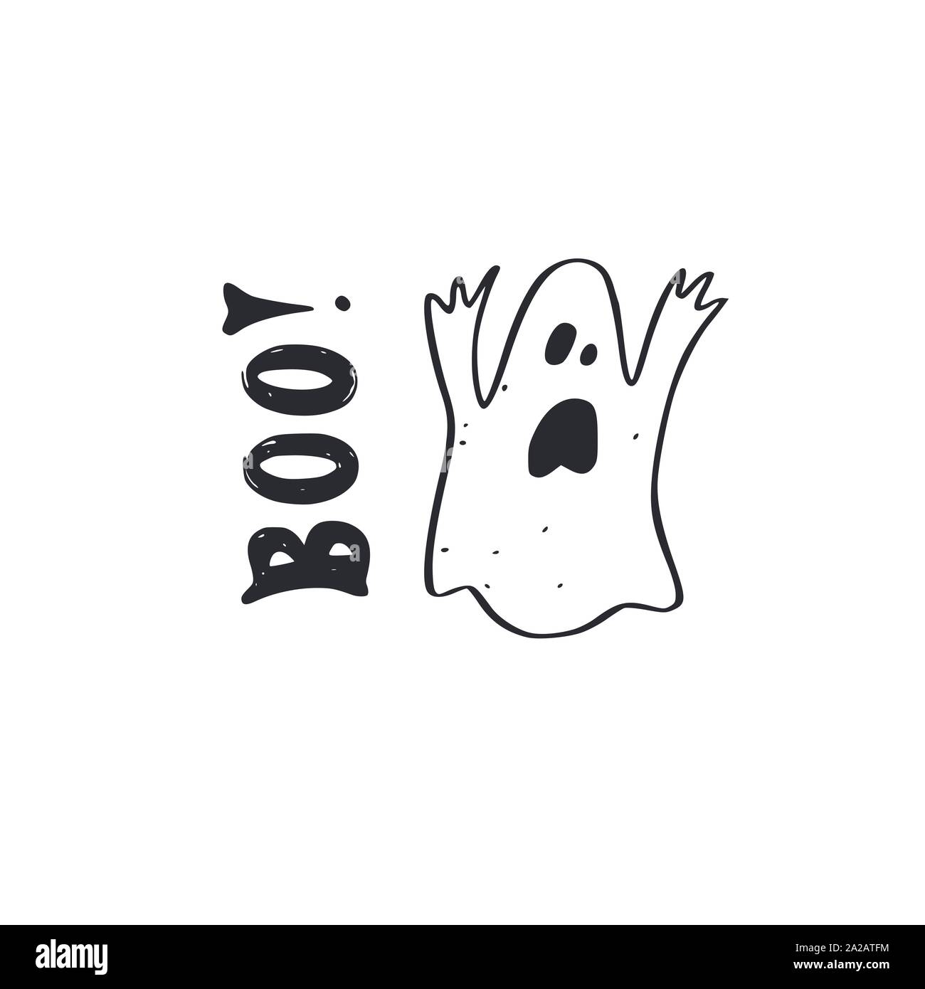 Ghost. vector hand drawn cartoon doodle symbol Stock Vector Image & Art ...