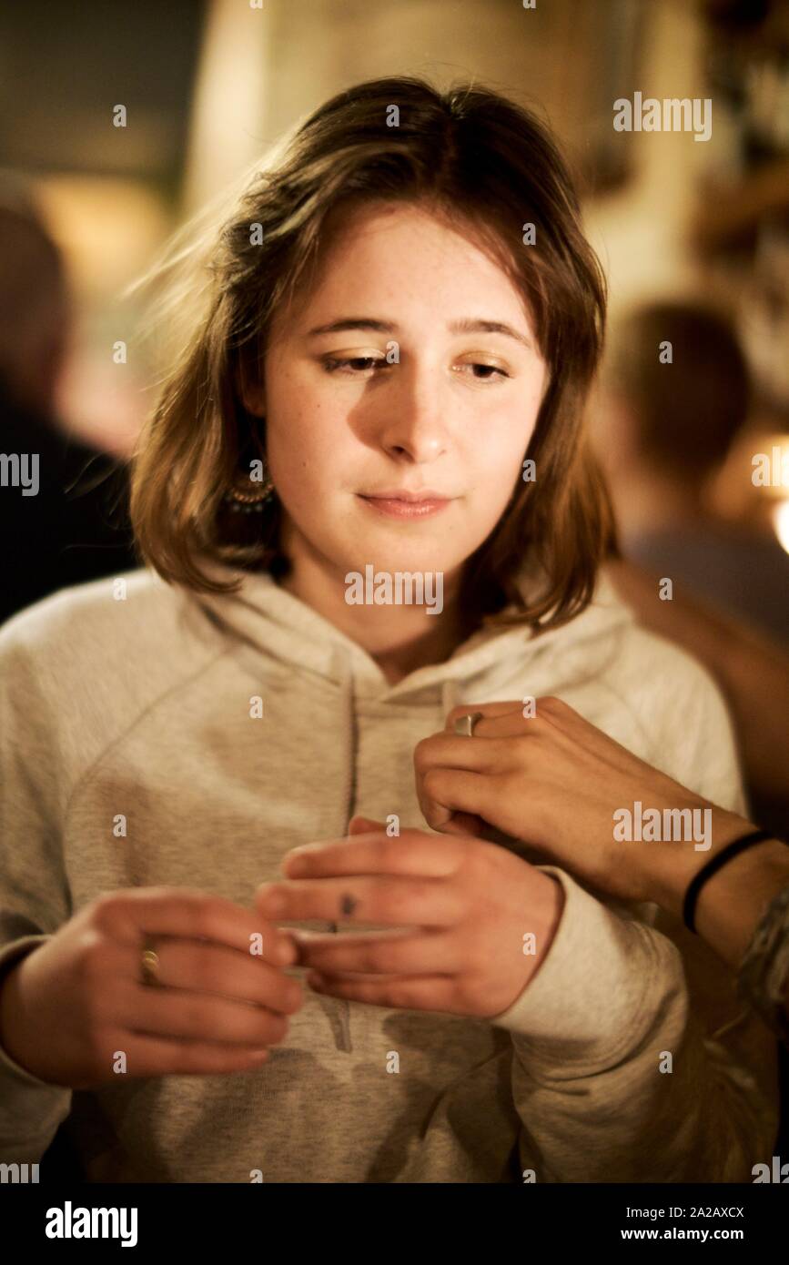 hand touching woman Stock Photo - Alamy