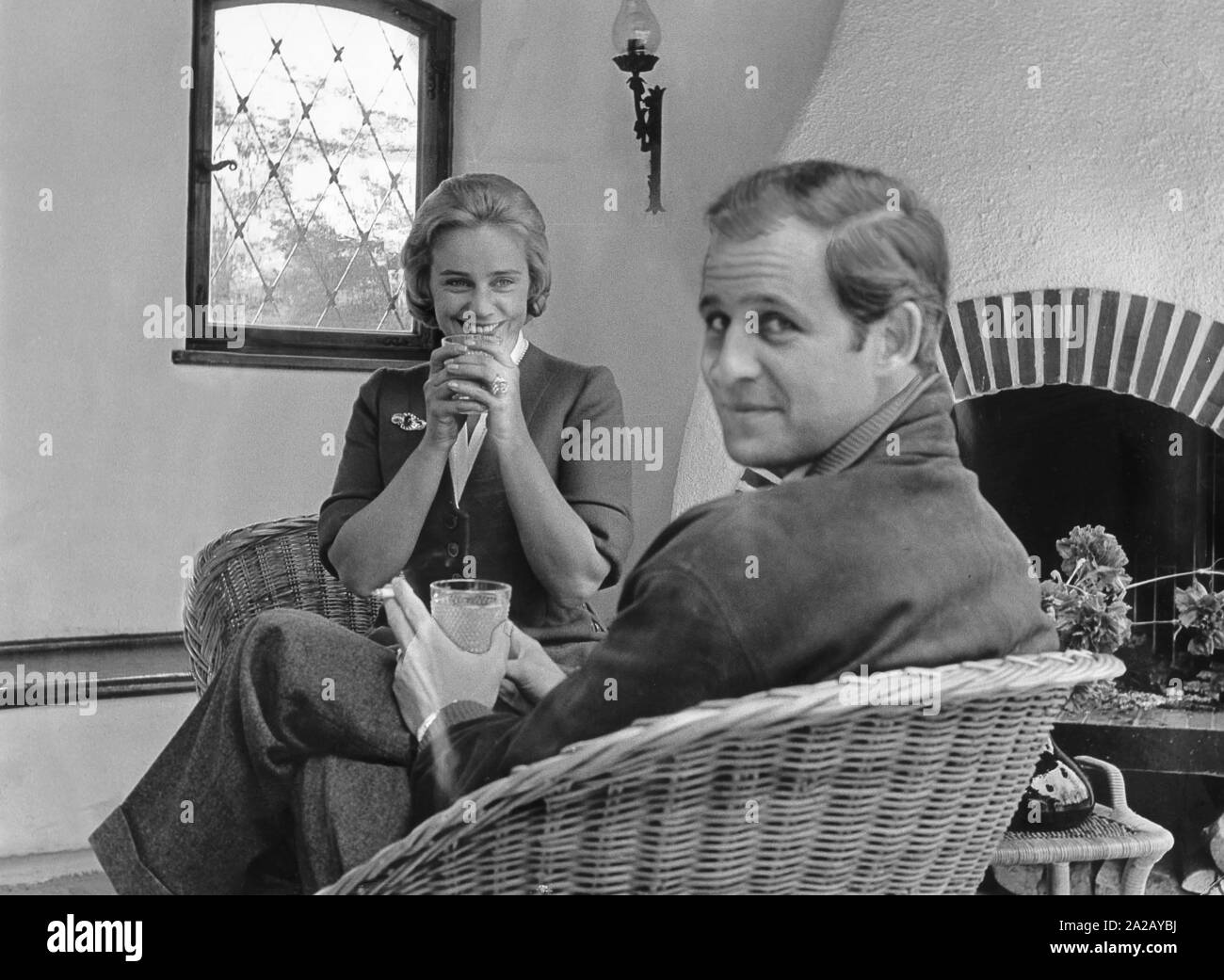 The Swiss actress Maria Schell and her husband Horst Haechler Stock ...