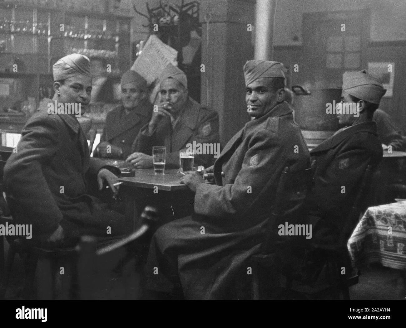 French Moroccan soldiers station in Donaueschingen as a part of their ...