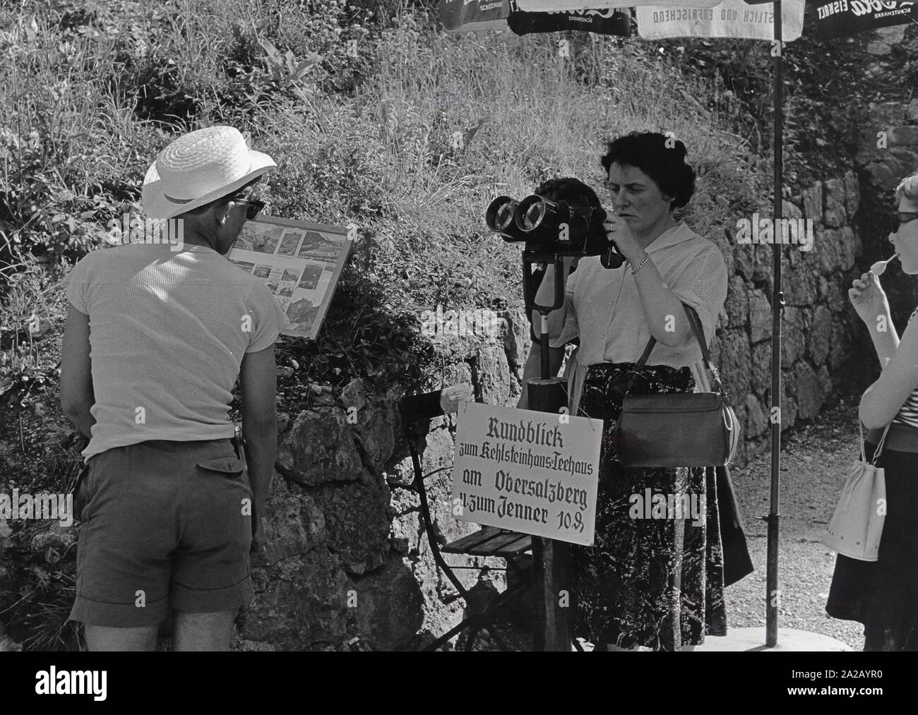 Tourists use the opportunity to take a look at the Eagle's Nest, the ...