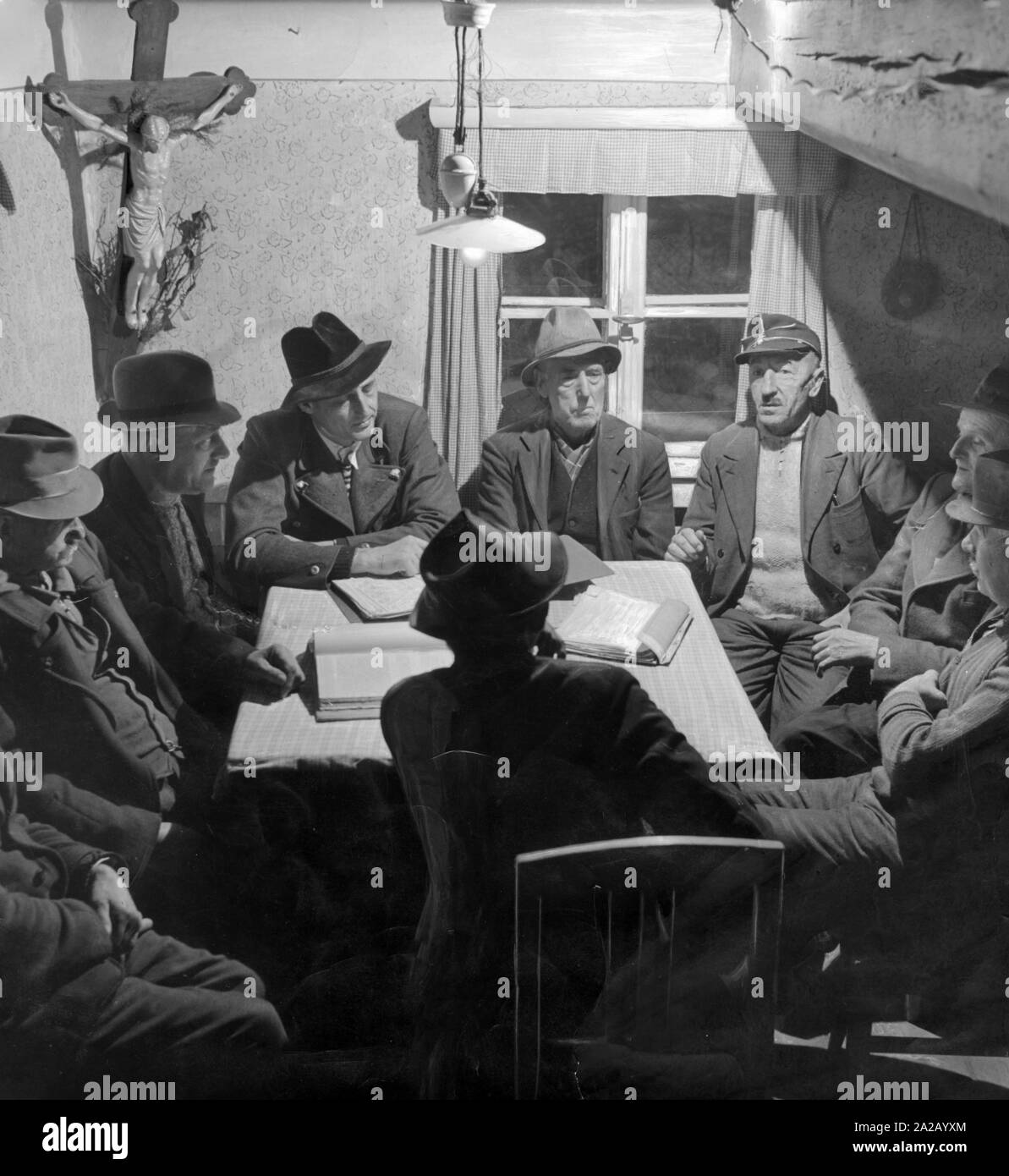 Men at a local council meeting Stock Photo - Alamy