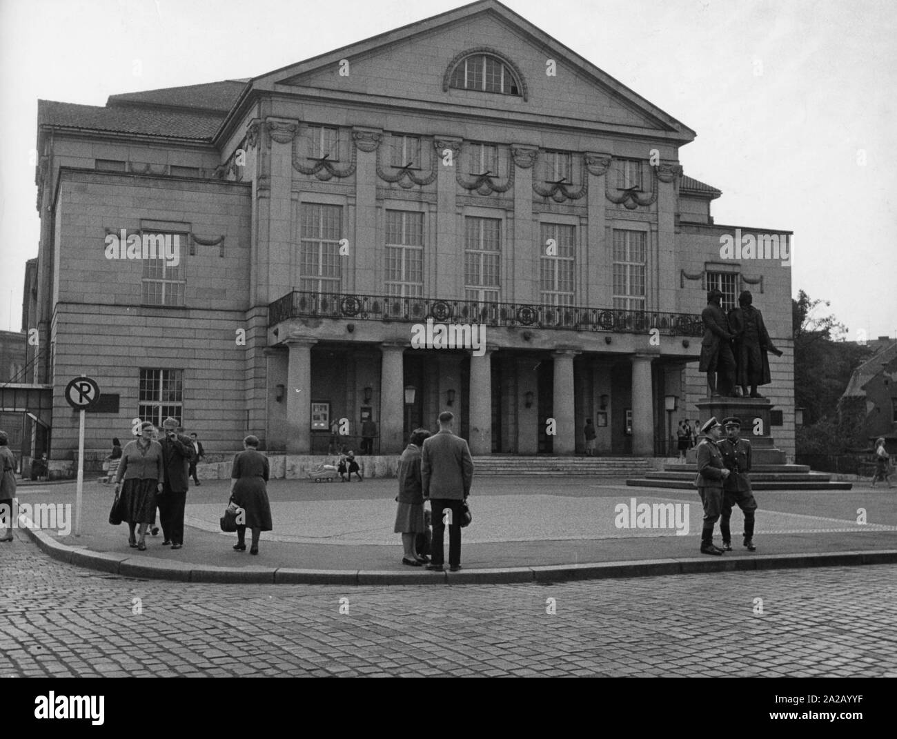 The Deutsches Nationaltheater (German National Theatre) in Weimar with ...