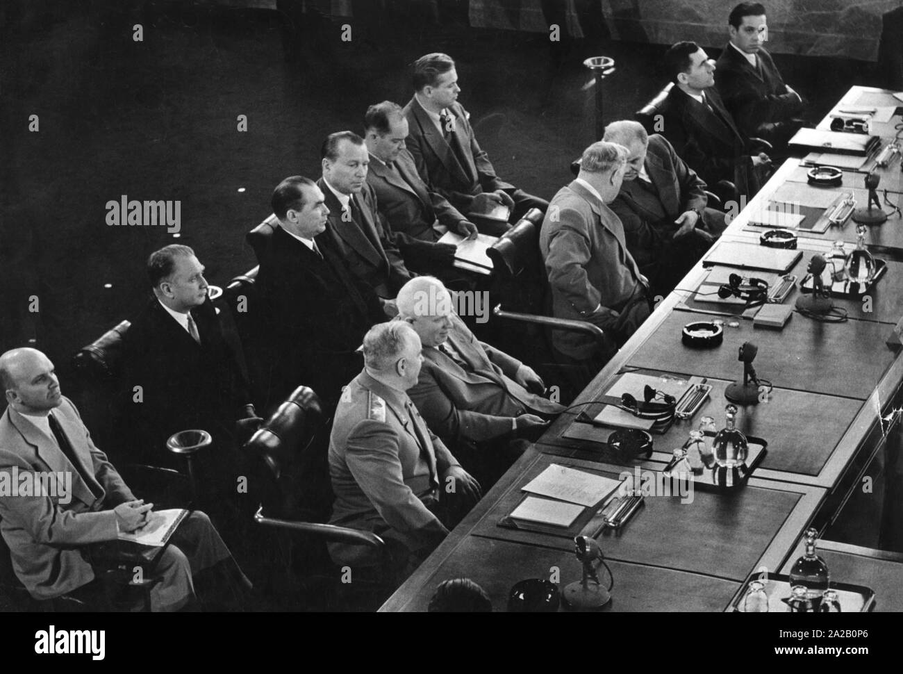 The Geneva Summit, a meeting of the USA, USSR, Great Britain and France ...