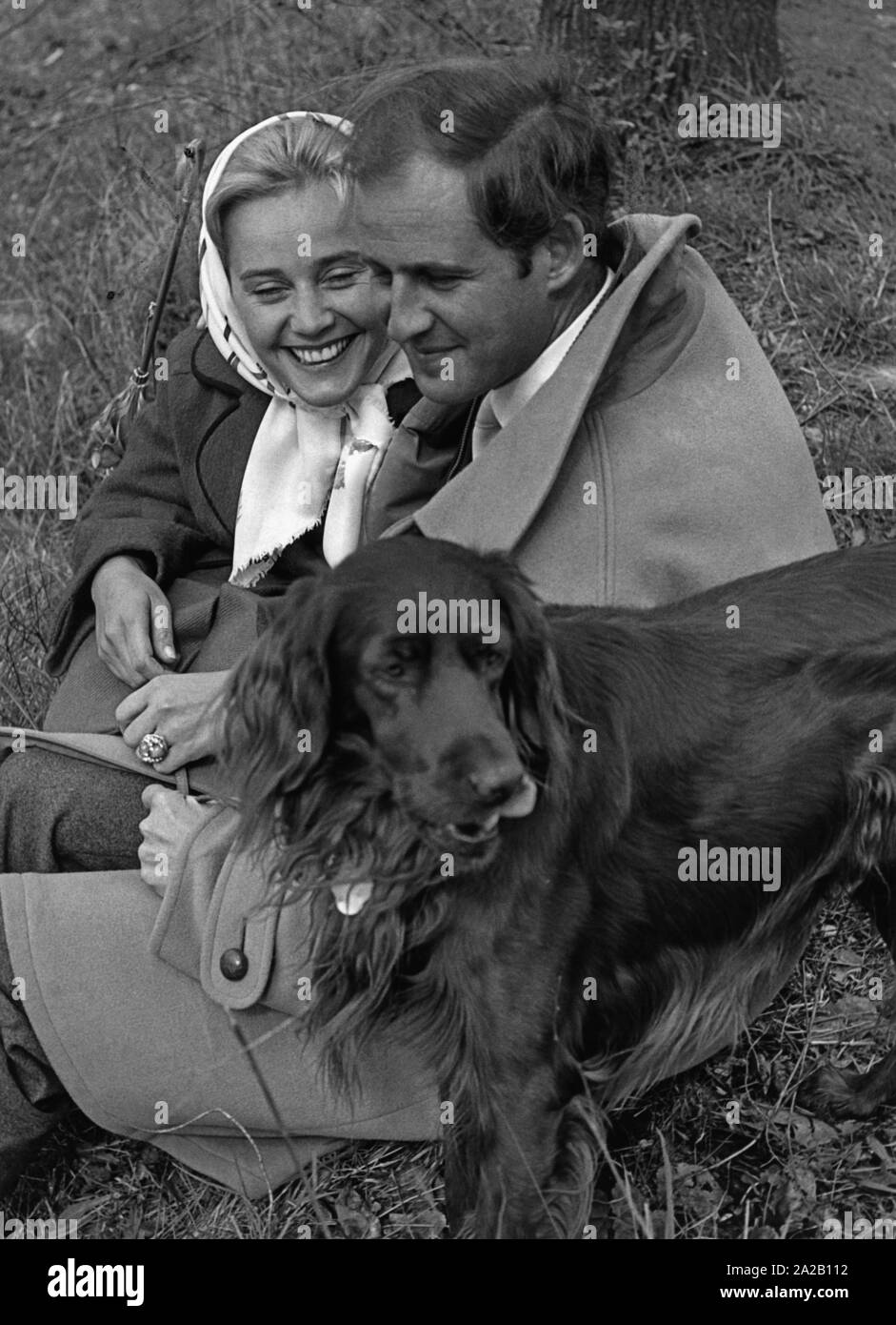 Maria Schell, Austrian-Swiss actress, with her husband Horst Haechler ...