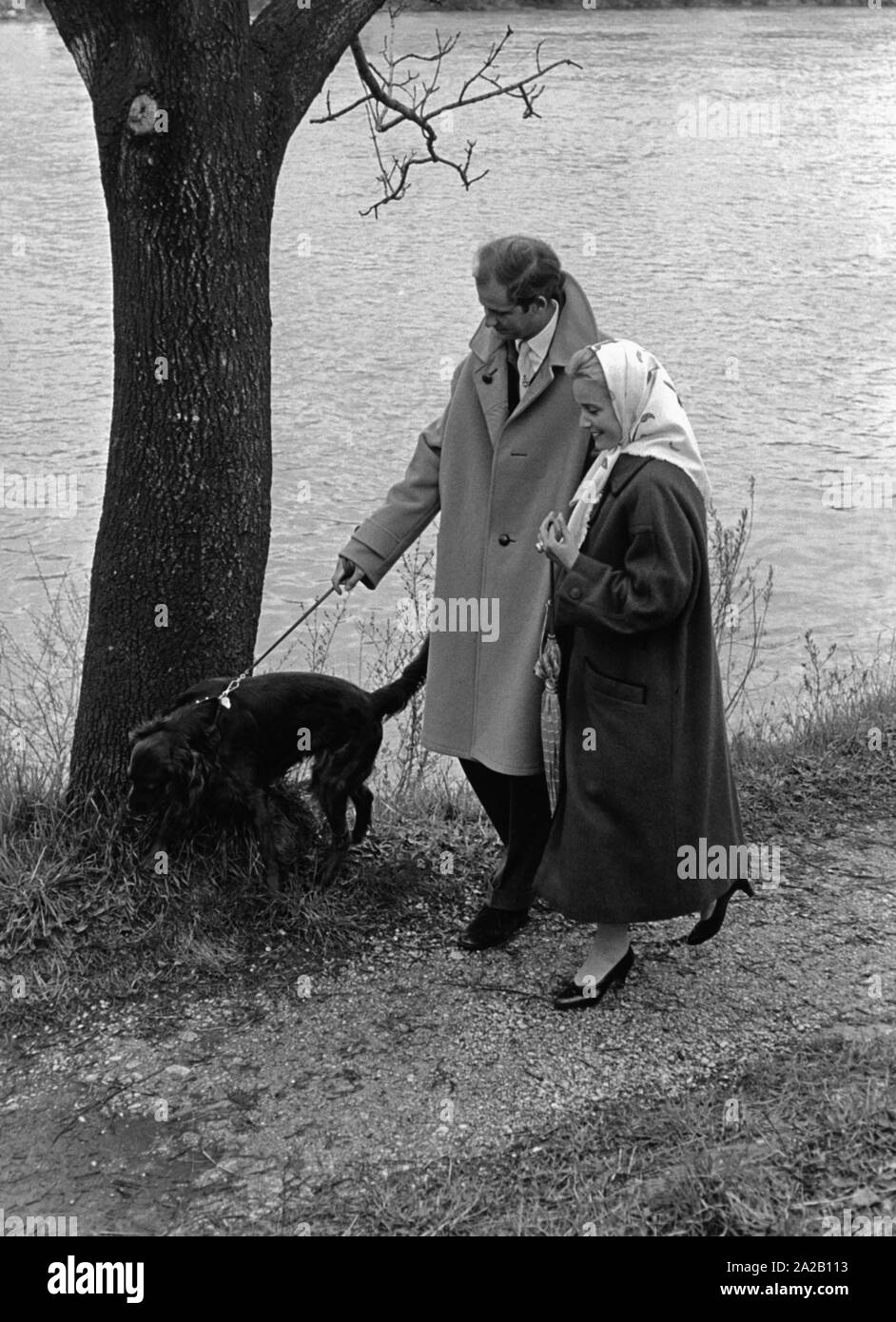 Maria Schell, Austrian-Swiss actress, with her husband Horst Haechler ...
