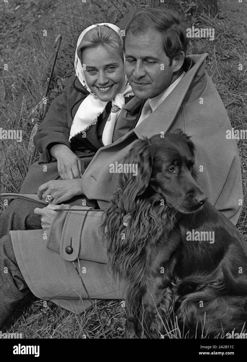 Maria Schell, Austrian-Swiss actress, with her husband Horst Haechler ...