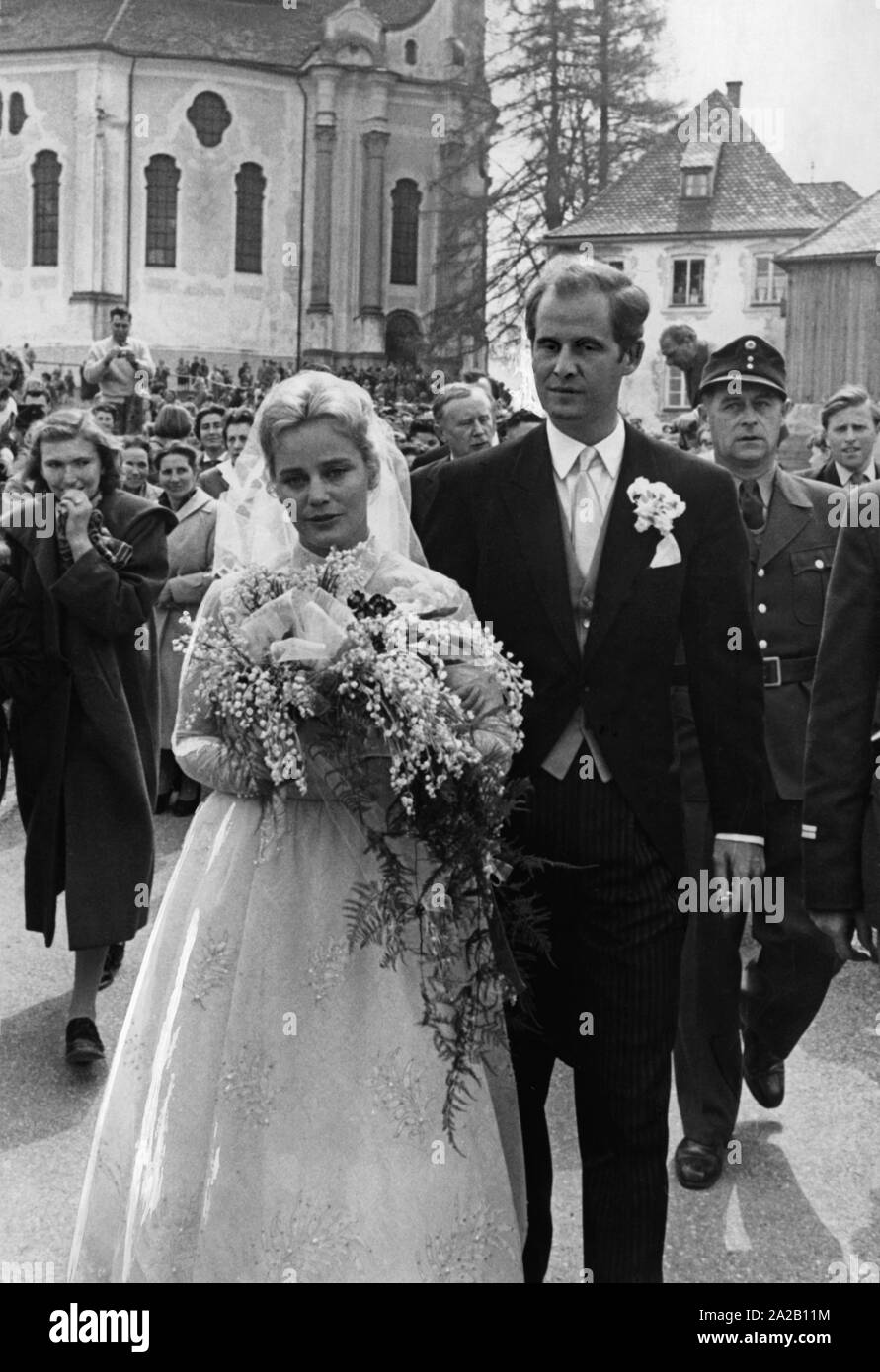Wedding of the Austro-Swiss actress Maria Schell and Horst Haechler ...