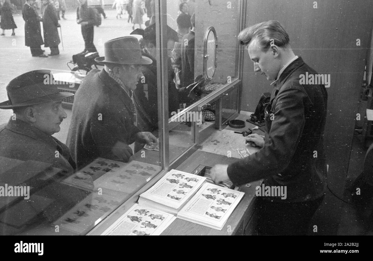 Railway ticket counter Black and White Stock Photos & Images - Alamy