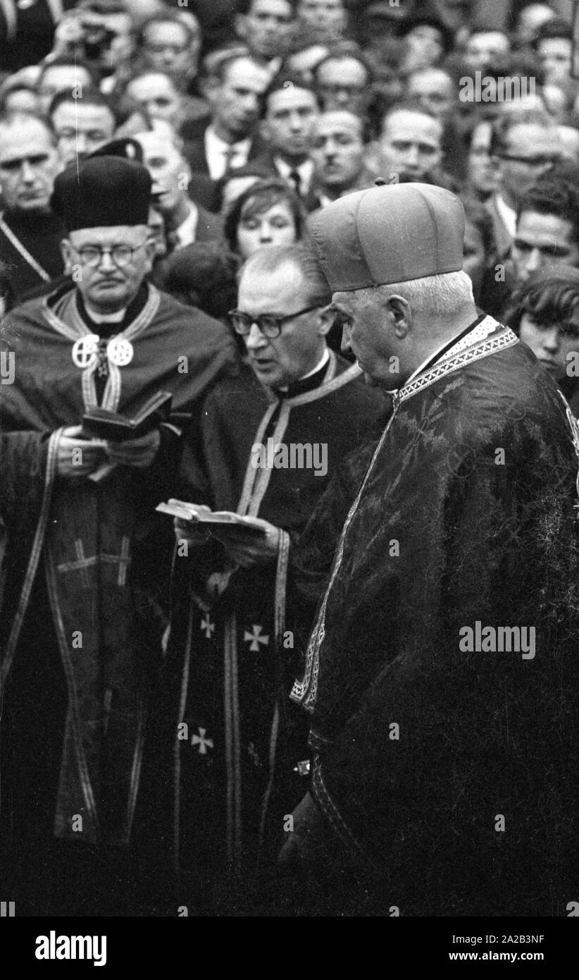 Funeral of the Ukrainian nationalist politician Stepan Bandera, who was ...