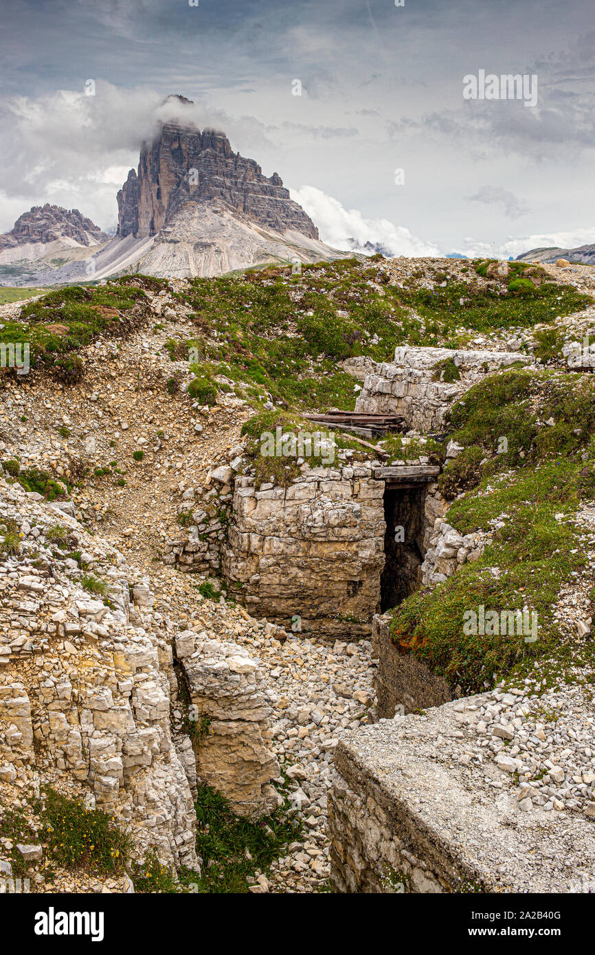 Italy Veneto Trenches on the Monte Piana Stock Photo - Alamy