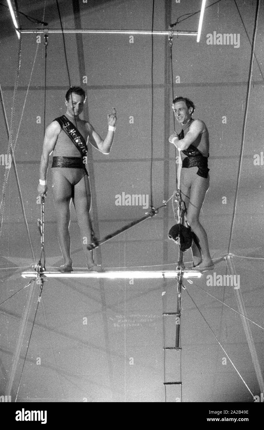 Shooting of the film "Koenig der Manege" with Rudolf Schock, Germaine ...