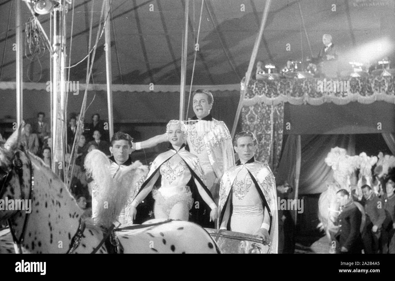 Shooting of the film "Koenig der Manege" with Rudolf Schock, Germaine ...