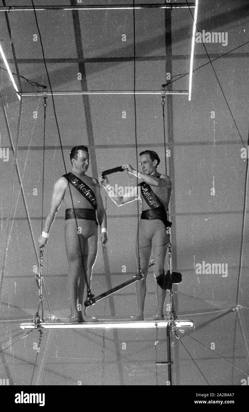 Shooting of the film "Koenig der Manege" with Rudolf Schock, Germaine ...