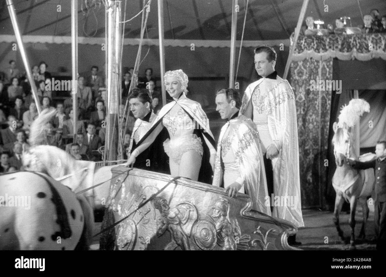 Shooting of the film "Koenig der Manege" with Rudolf Schock, Germaine ...