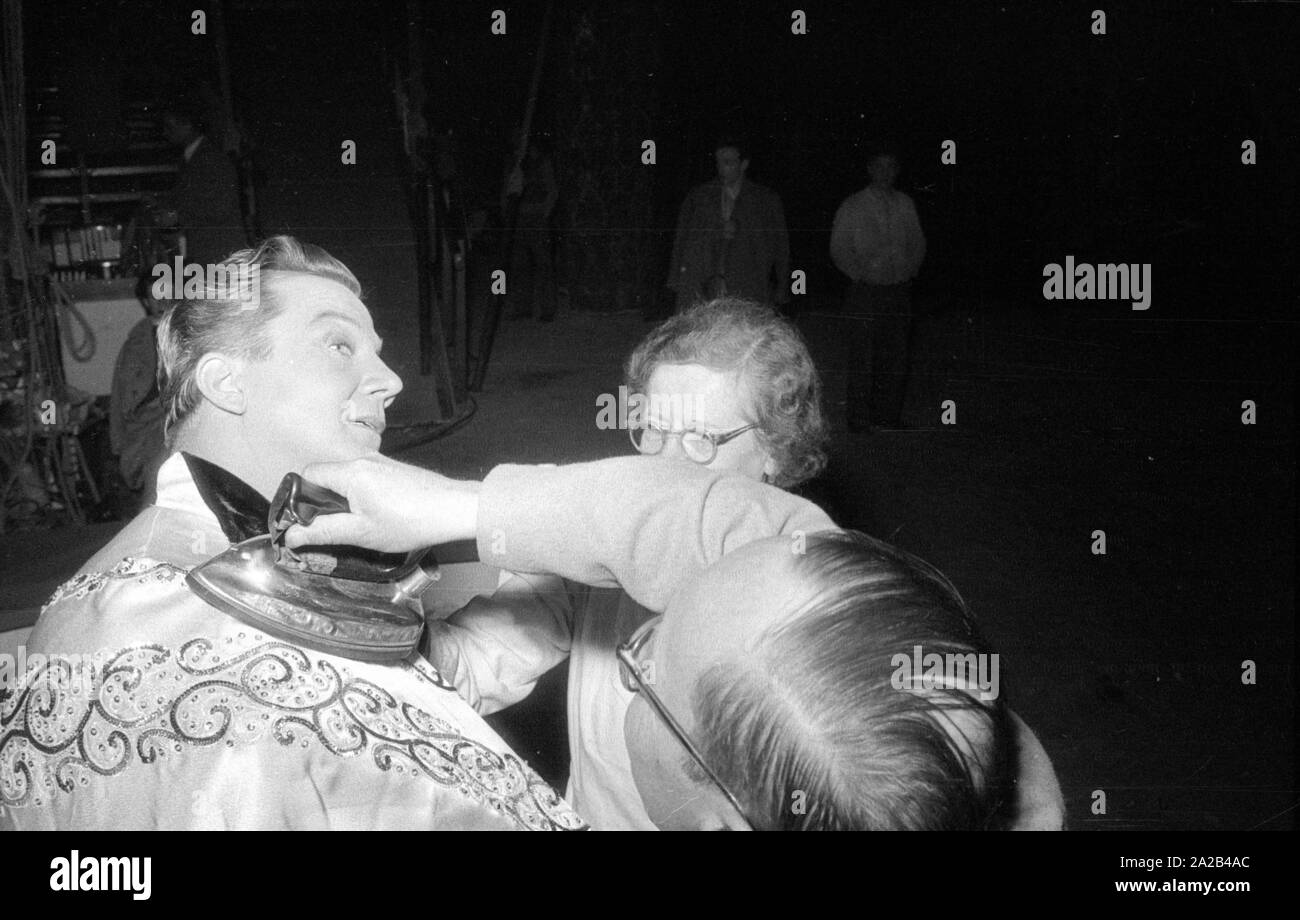 Shooting of the film "Koenig der Manege" with Rudolf Schock, Germaine ...