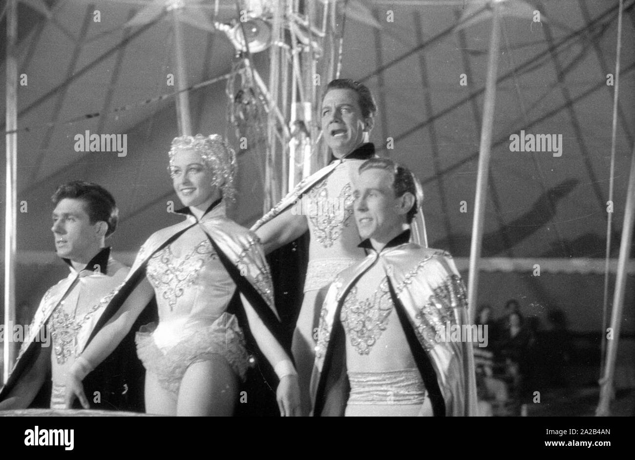 Shooting of the film "Koenig der Manege" with Rudolf Schock, Germaine ...