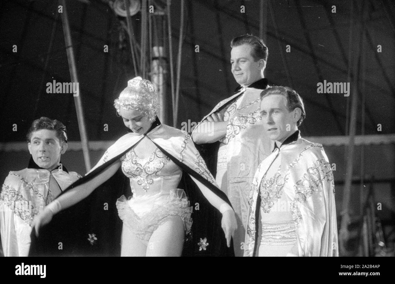 Shooting of the film "Koenig der Manege" with Rudolf Schock, Germaine ...