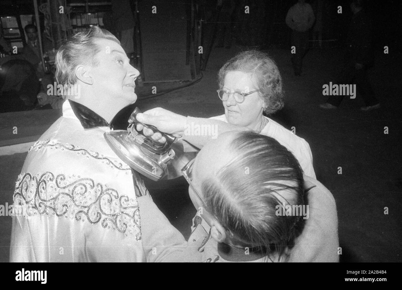 Shooting of the film "Koenig der Manege" with Rudolf Schock, Germaine ...