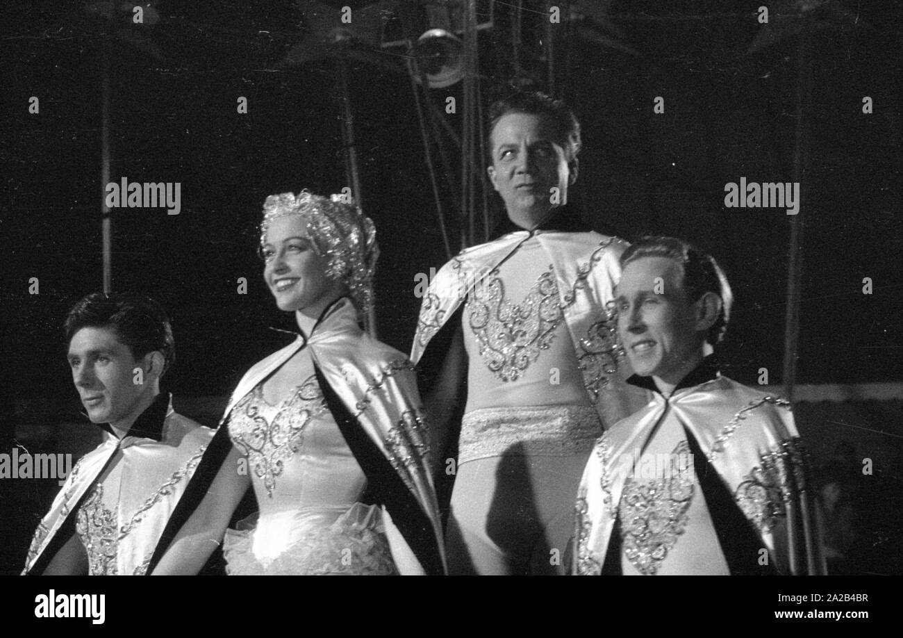 Shooting of the film "Koenig der Manege" with Rudolf Schock, Germaine ...