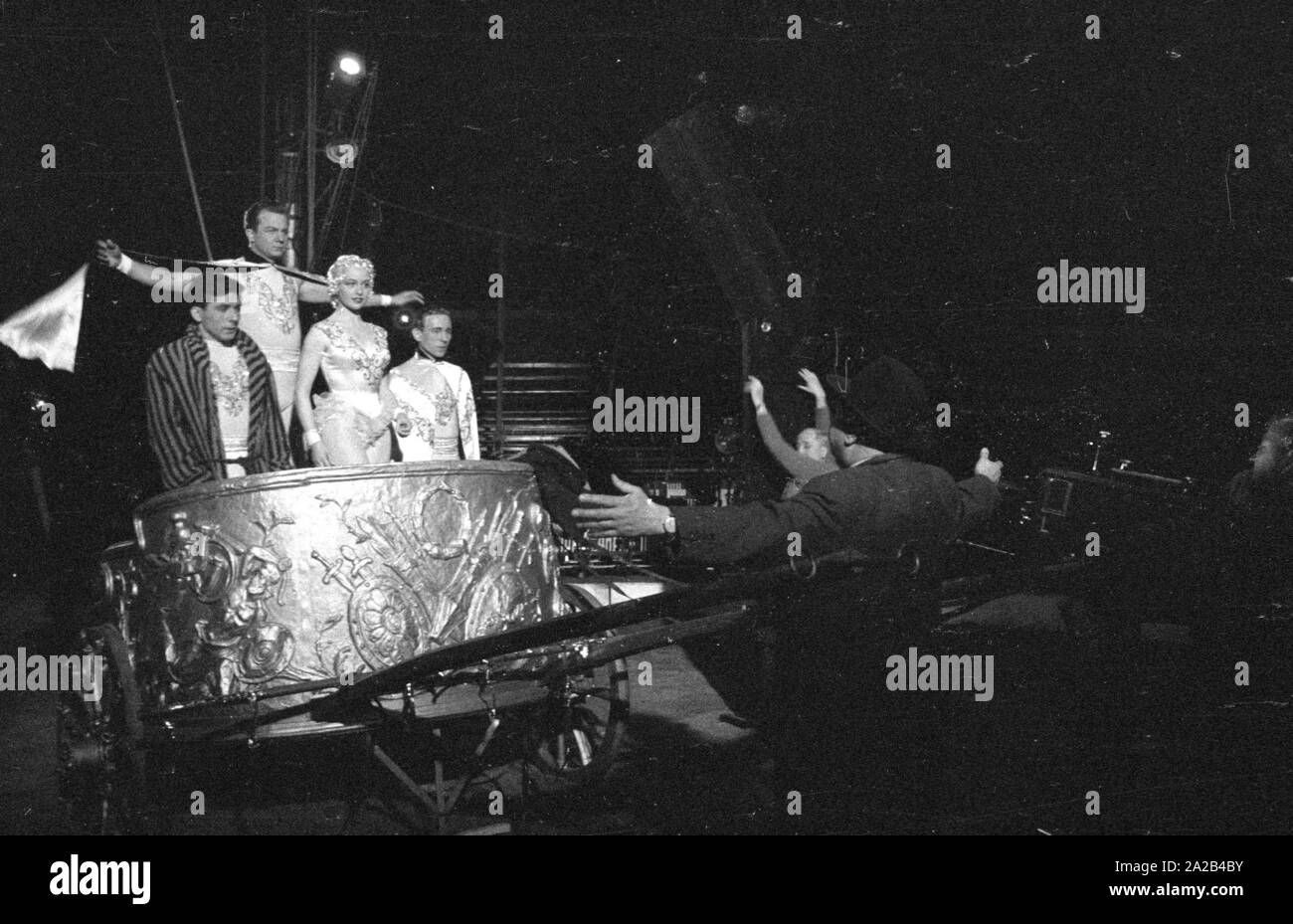 Shooting of the film "Koenig der Manege" with Rudolf Schock, Germaine ...