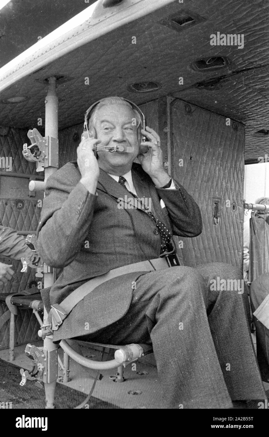 In a helicopter of the Bundeswehr (German Armed Forces), the then Prime ...