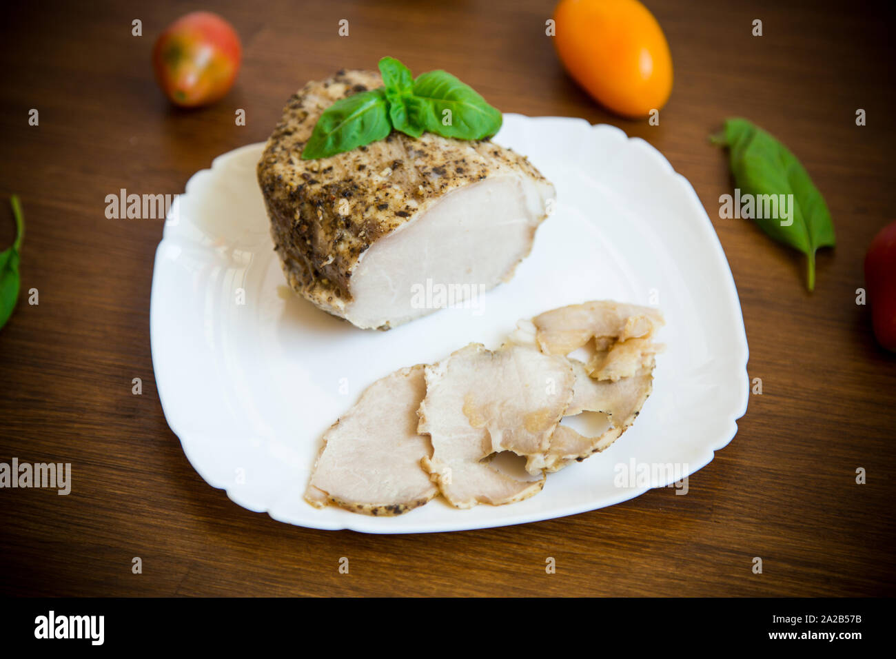 homemade baked meat with spices in a plate Stock Photo - Alamy