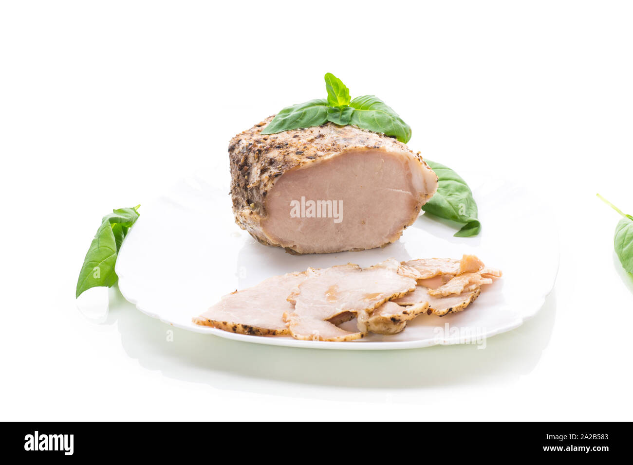 Roasted homemade ham Cut Out Stock Images & Pictures - Alamy